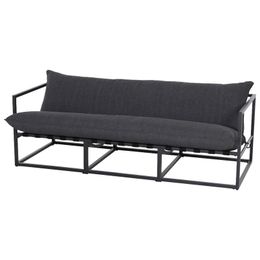 siena GARDEN Loungesofa »Monza« 3-Sitzer Sofa, Aluminiumgestell matt anthrazit, Kissen jeans grey schwarz
