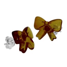 OSTSEE-SCHMUCK Paar Ohrstecker &raquo;Ohrstecker Schleife Ohrstecker Schleife&laquo; 14x11mm Sch&ouml;ne Ohrstecker mit ca. 14 x 11 mm gro&szlig;en Bernsteinen