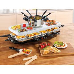 gourmetmaxx Raclette und Fondue-Set »Raclette- und Fondue Set« 12 Stk. Raclettepfännchen 1.600 W weiß/schwarz