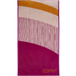 Esprit Strandtuch »Marseille Beach« Doubleface Streifenoptik cranberry Obermaterial: 100% Baumwolle B/L: 100 cmx180 cm