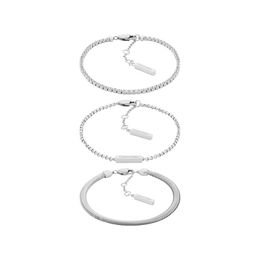 Calvin Klein Armketten Set »CK TRIO« mit Zirkonia (synth.) edelstahlfarben-kristallweiß + kristallweiß 17 cm Calvin Klein Schmuck - Damenarmschmuck...