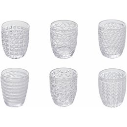 VILLA D'ESTE Gläser-Set »Geometrie Transparent« Wassergläser-Set, 6-teilig, Inhalt 300 ml transparent