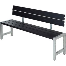 Plus Sitzbank »Plankenbank m/Rückenlehne« 1 Stk. tlg. 176x38x81/44 cm Schwarz RAL 9005