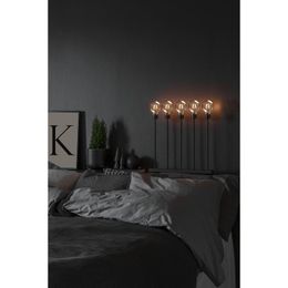 Konstsmide LED Fensterleuchter LED-Modul 1 Stk. LED Metallleuchter, schwarz, 5 runde Globes, 10 bernsteinfb. Dioden schwarz