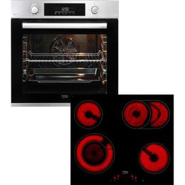 Beko Backofen-Set &raquo;BBSM12320XMPEF&laquo; mit 1-fach-Teleskopauszug Pyrolyse-Selbstreinigung schwarz Vielseitige Beheizungsarten wie Hei&szlig;luft, Grill und 