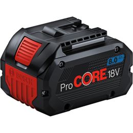 Bosch Professional Akkupacks &raquo;&raquo;ProCORE 18V (1 x 8, 0Ah, C) UNI&laquo;&laquo; Hochleistungsakku f&uuml;r Leistung wie bei einem 2.000-Watt-Kabelger&auml;t Schwarz