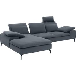 W.Schillig Ecksofa »valentinoo, Designsofa, bequem, elegant und zeitlos, L-Form« inklusive Hocker, mit Sitztiefenverstellung, Breite 299 cm blue Z69