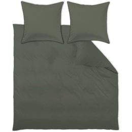 Curt Bauer Bettw&auml;sche &raquo;Arezzo&laquo; 3 Stk. tlg. dreidimensionales Waffelmuster olive Obermaterial: 100% Baumwolle B/L: 240 cm x 220 cm