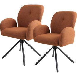 Tom Tailor HOME Armlehnstuhl »PEBBLE ARMCHAIR« (Set) 2 Stk. Webstoff Bouclé Esszimmerstuhl, mit Armlehnen, 4-Fußgestell, 140 kg belastbar, drehbar...