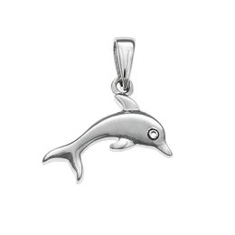 Vivance Kettenanhänger »925/- Sterling Silber Delfin« () weiß one-size Niedlicher Anhänger aus 925/- Sterling Silber