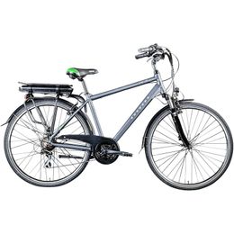 Zündapp ZÜNDAPP »Z802 Herren« 21 Gang Shimano Altus RD-M310 Schaltwerk Kettenschaltung Heckmotor 250 W Pedelec, Elektrofahrrad für Herren grau, grün
