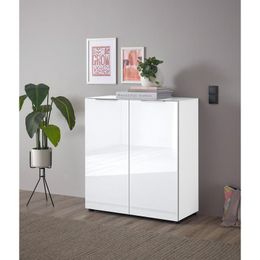 HBZ-MEBLE HBZ Kommode »Santorin, BxHxT 90x99x40 cm« 1 Stk. tlg. Breite 90cm, Softclose für Türen, Melaminbeschichtung weiß