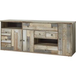 Innostyle Sideboard »BONANZA« 1 Stk. tlg. 3 Holztüren, 7 Schubladen, 9 Fächer, Softclose, ABS Kantenschutz Braun