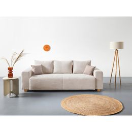 Collection AB Schlafsofa »Yves, Liegefläche (B/T): 142/194 cm« inkl. Bettfunktion, Bettkasten, Federkern & Zierkissen beige 0