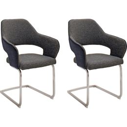 MCA furniture Freischwinger »NEWCASTEL« (Set) 2 Stk.Stuhl belastbar bis 120 Kg charcoal