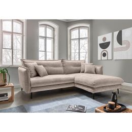 Inosign Ecksofa »Lazio modernes Design, bequem, schmale Armlehnen, OTTOs Choice« mit schwarzem Holzfuß beige