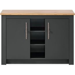 KOCHSTATION Spülenschrank »KS-Westminster« im romantischen Landhausstil, Breite 130 cm, exclusiv by Otto Grau dunkel