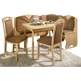 Home Affaire Eckbankgruppe Set, 4 Stk. tlg. ca. 161/121 cm buche/cappuccino +