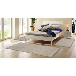 my home Bettumrandung &raquo;Wolly, Handweb Teppiche&laquo; H&ouml;he 14 mm 3 Stk. tlg. Bettvorleger, Wolle, handgewebt, L&auml;ufer-Set Wohnzimmer, Schlafzimmer stone...