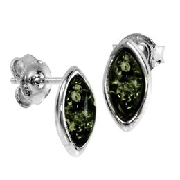 OSTSEE-SCHMUCK Paar Ohrstecker &raquo;Ohrstecker Alwa gr&uuml;n Ohrstecker Alwa gr&uuml;n&laquo; 11 x 5 mm Interessante Silberohrstecker