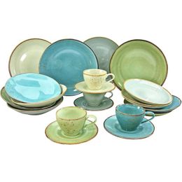 Creatable Kombiservice »Geschirr-Set NATURE COLLECTION« Service, 20 Teile, für 4 Personen grau/blau/grün/sand
