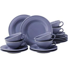 Seltmann Weiden Teeservice »Geschirr-Set, 18 Teile, Beat, klein« Tassen, Untertassen, Teller, Made in Germany, 18 Teile, für 6 Personen blau, lila