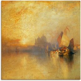 Artland Leinwandbild »Venedig bei Sonnenuntergang.« Sonnenaufgang & -untergang 1 Stk. tlg. auf Keilrahmen gespannt Farbe Bild(er): orange
