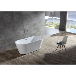 Welltime Badewanne »Tavira« Höhe 60 cm mit Ablaufstöpsel verstellbare Füße Überlauf freistehend, aus hochwertigem Sanitäracryl, mit Pop Up...