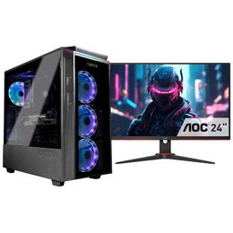 Captiva Gaming-PC-Komplettsystem »Advanced Gaming I84-159 TFT Bundle« 60, 50 ′′ Intel Core i7 Nvidia 32 GB RAM 1.000 GB SSD schwarz ohne Windows