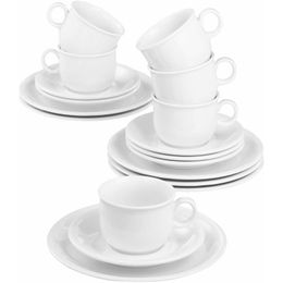 Seltmann Weiden Kaffeeservice »Geschirr-Set, Service Compact« Geschirr-Set, Teller, Tassen, Untertassen, 18 Teile, für 6 Personen weiß 0