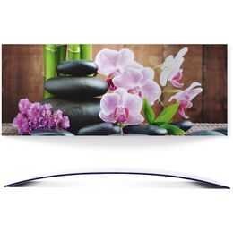 Artland Wandbild »Spa Konzept Zen Steinen Orchideen« Zen 1 Stk. tlg. 3D Optik gebogen Farbe Bild(er): pink