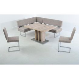 K+w Komfort & Wohnen K+W Komfort & Wohnen Essgruppe 4 Stk. tlg. langer Schenkel links oder rechts, 2 Freischwinger, 1 Funktionstisch grau