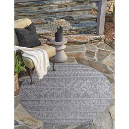 Carpet City Teppich »In-& Outdoorteppich Santorini 411, 3D-Effekt, Boho-Optik« rund 5 mm Höhe Wetterfest & UV-beständig für Terrasse, Balkon,...
