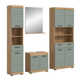 Inosign Badmöbel-Set »Siena, 4 teilig, bestehend aus:« Set, TOPSELLER!, 4 Stk. tlg. Hochschrank, Waschbeckenunterschrank, Badspiegel, Hochschrank...