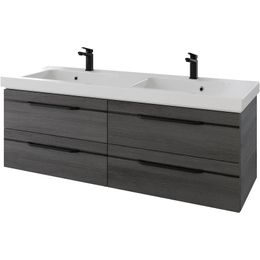 SAPHIR Waschtisch »Serie Balto Mineralmarmor-Waschtisch mit Unterschrank, 147, 8 cm breit« 2 Stk. tlg. Doppel-Waschplatz mit 4 Schubladen, in...