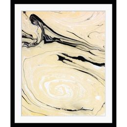 queence Bild »Bastian« Abstrakt Kunst Marmor Modern Spa Stein HD Premium Poster-Druck inkl. Holzrahmen Farbe Rahmen: schwarz + Farbe...