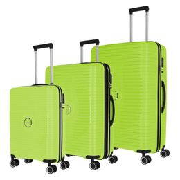 Travelite Trolleyset »ORBITA 4w S/M/L« Hartschalen-Koffer Kofferset Reiseset Handgepäck Aufgabegepäck limone