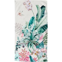 Good Morning Strandtuch »Verdi« Mikrofaser, 100x180, Schnelltrocknend, Sommer, Strand, blätter, Sand multi-offwhite Obermaterial: 100% Polyester...