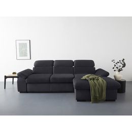 COTTA Ecksofa »Lola L-Form mit Kopfteilfunktion & Hocker« wahlweise mit Bettfunktion, Bettkasten & Armteilverstellung Lava