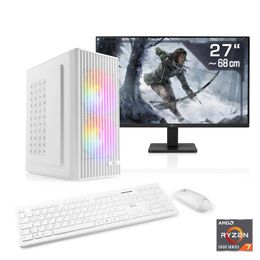 CSL PC-Komplettsystem »Spectrum V25226« 27 ′′ AMD Ryzen 7 GeForce RTX 3050 32 GB RAM 1.000 GB SSD weiß Inkl. 27 Zoll Full-HD Monitor, Maus,...