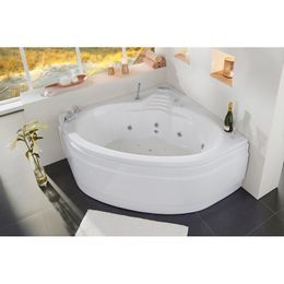Ottofond Whirlpool-Badewanne »St. Lucia« Höhe 43 cm mit Farblichtscheinwerfer, Schürze und Schwallarmatur weiß