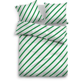 Tom Tailor HOME Bettwäsche »Simple Action« 3 Stk. tlg. pflegeleichte Satin Qualität aus 100 % Baumwolle summergreen Obermaterial: 100% Baumwolle...
