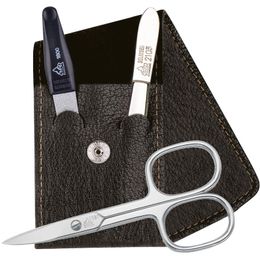 ERBE® ERBE Maniküre-Etui »Maniküre Set Taschen-Etui, Serie "Mountain Bear", braun, 3-tlg.« Echtleder, Hergestellt in Solingen/Deutschland Schwarzbraun...