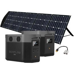 EcoFlow Solaranlage &raquo;Delta Max 2000 + 225W Offgridtec Faltbares Solarmodul&laquo; mit 1x Erweiterungsakku 2016Wh, Plug and play schwarz 5-seitig aufgebaut