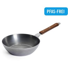 Woll Schmorpfanne &raquo; Carbon Steel Hochrandpfanne&laquo; Karbon-Stahl 1 Stk. tlg. nat&uuml;rlicher Antihafteffekt nach dem Einbrennen silber