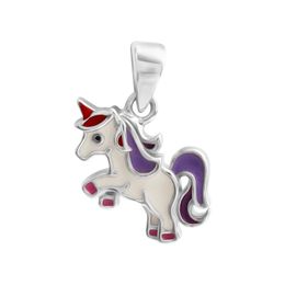 Vivance Kettenanhänger »925/- Sterling Silber rhodiniert Einhorn« () weiß one-size Niedlicher Anhänger aus 925/- Sterling Silber rhodiniert