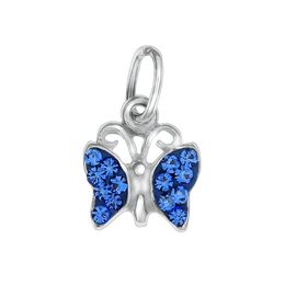 Vivance Kettenanhänger »925/- Sterling Silber Schmetterling« () weiß + blau one-size Niedlicher Anhänger aus 925/- Sterling Silber