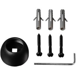 Liedeco Wandbefestigung f&uuml;r Gardinenstangen &Oslash; 20 mm schwarz &Oslash; 1,6 cm