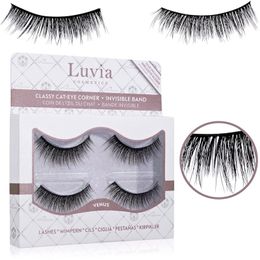 LUVIA COSMETICS Bandwimpern Natürliche Spitzen, flexibles Band, auch für Anfänger, mit Kleber. Venus schwarz 0 Dicht & intensiv