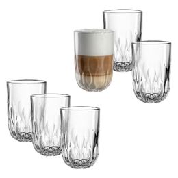 Leonardo Latte-Macchiato-Glas »GOCCE, 380 ml, 6er-Set« 3. Variante, mit Tropfenrelief transparent